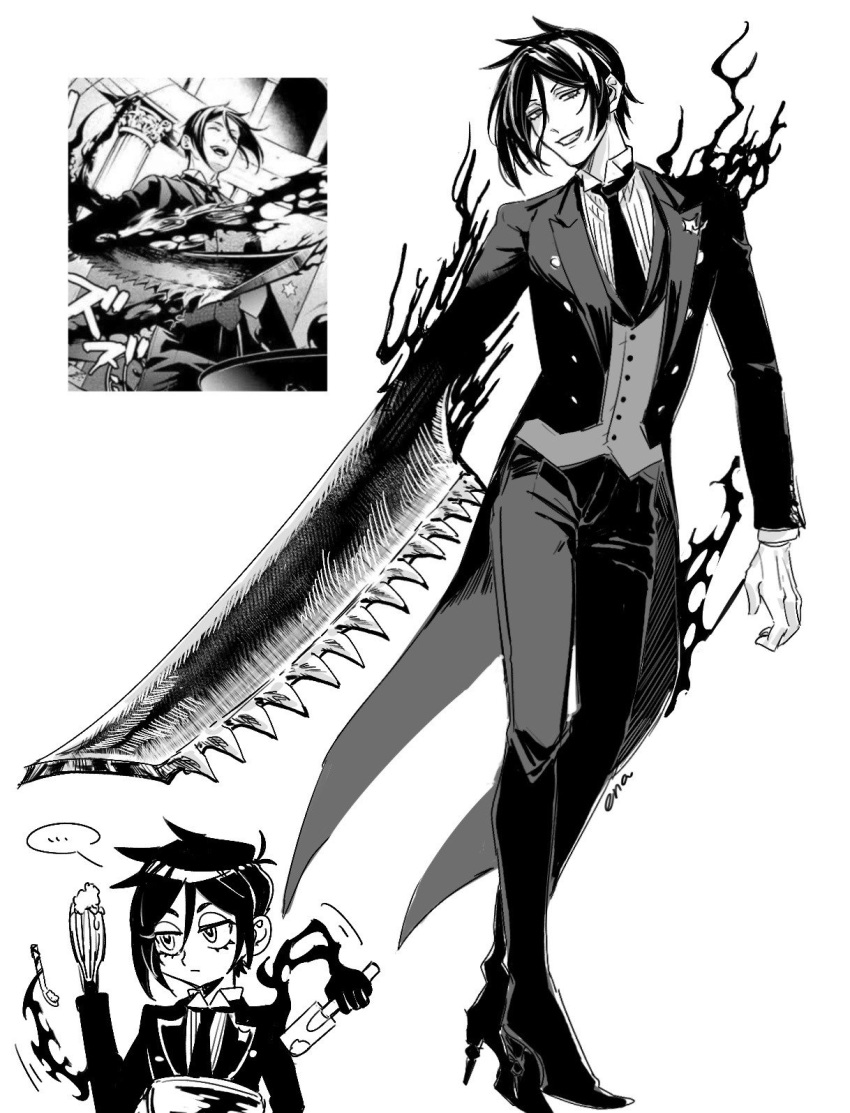 Safebooru - 1boy black hair black pants black suit butler ciel phantomhive ena33333333 gloves ...