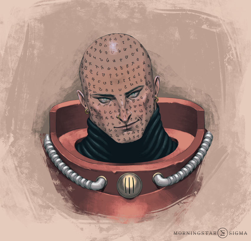 Safebooru - 1boy absurdres armor artist logo artist name bald ...