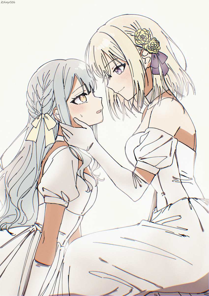 Safebooru - 2girls absurdres bang dream! bang dream! it's mygo!!!!! blonde hair blue hair blush ...