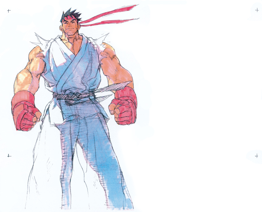 Safebooru - 1boy black hair clenched hands closed eyes dougi fingerless ...