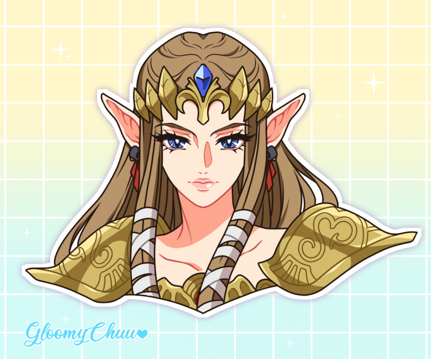 Safebooru - 1girl armor blue eyes brown hair closed mouth collarbone ...
