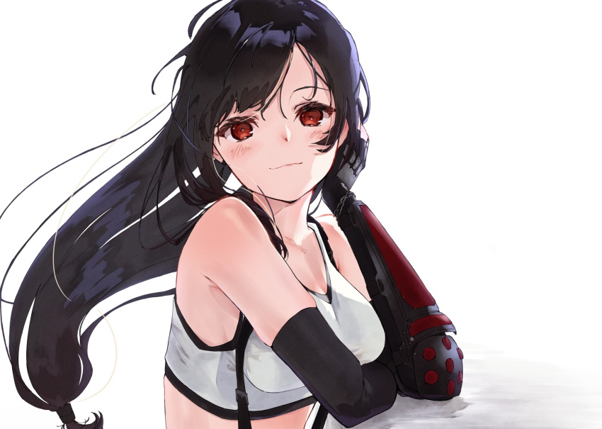Safebooru - 1girl arm guards arm rest armpit crease bangs black hair bossun (laetus) breasts ...