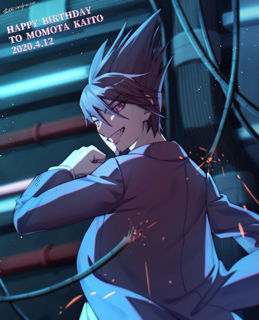 Safebooru - 1boy absurdres artist name brown hair cable character name commentary request dangan ...