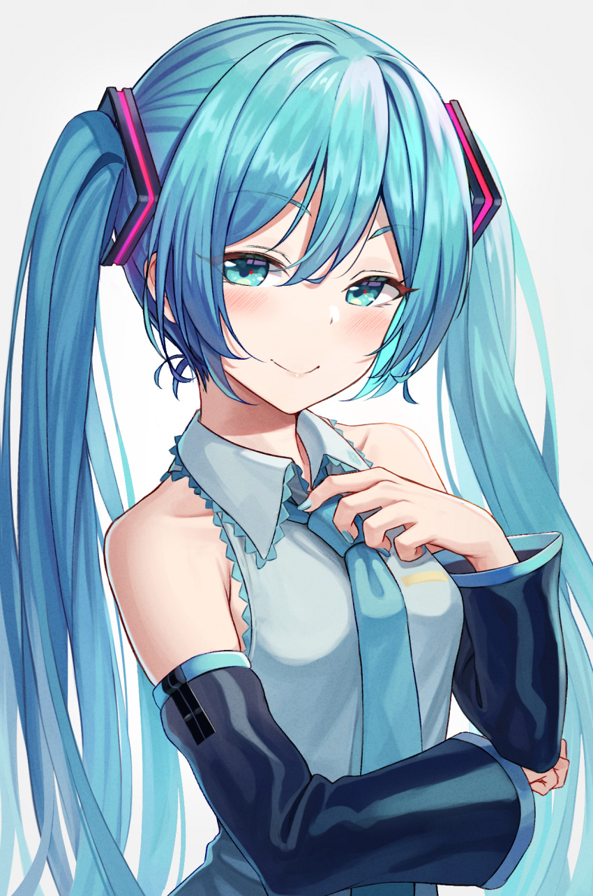 Safebooru - 1girl aqua eyes aqua hair aqua nails aqua neckwear bare shoulders bib (bibboss39 ...