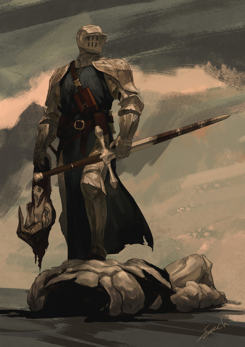 Safebooru - 1boy absurdres armor black blood bleeding blood bloody weapon book death disembodied ...