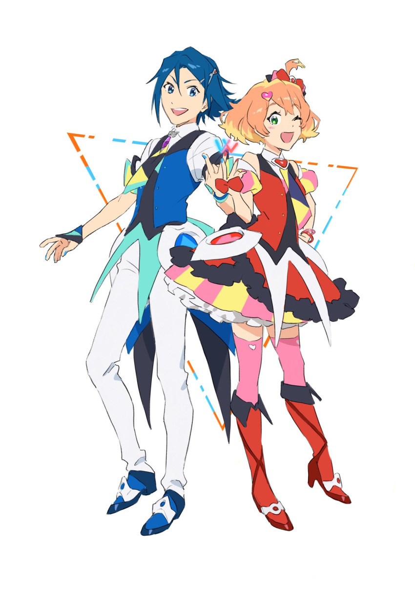 Safebooru - 1boy 1girl blue eyes blue hair freyja wion green eyes hand ...