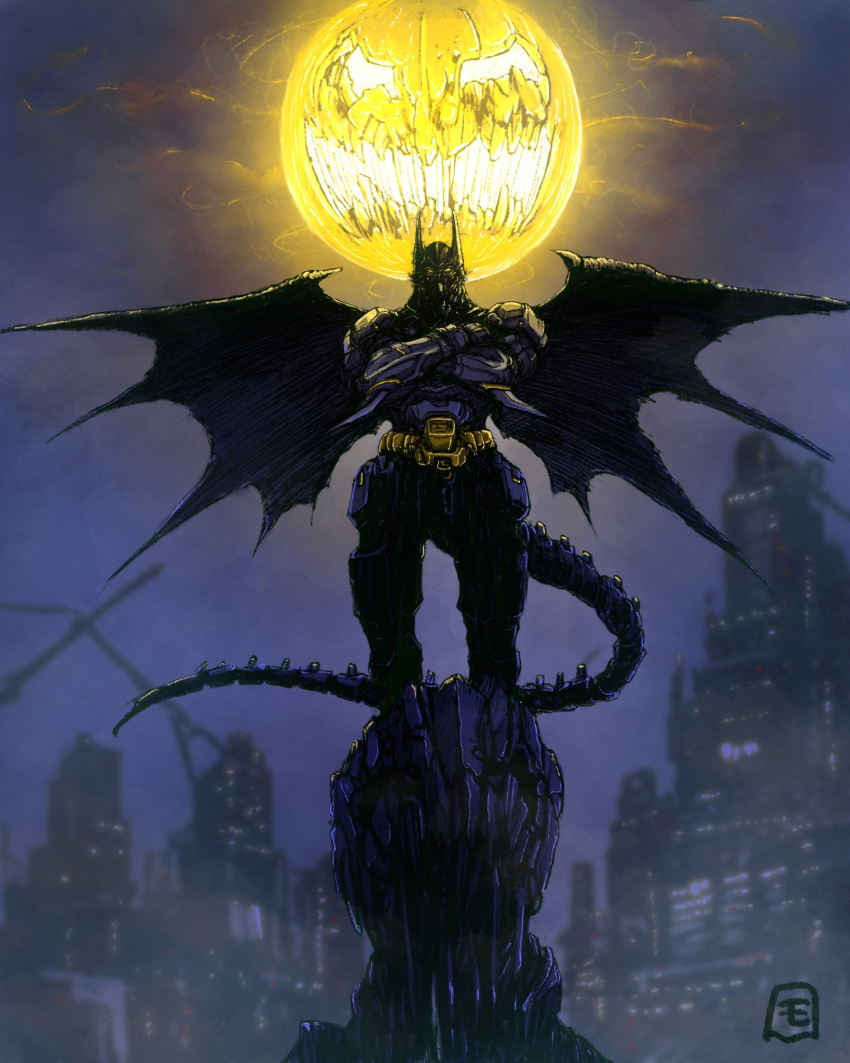 Safebooru - 1boy batman batman (series) crossed arms gunbuster pose ...