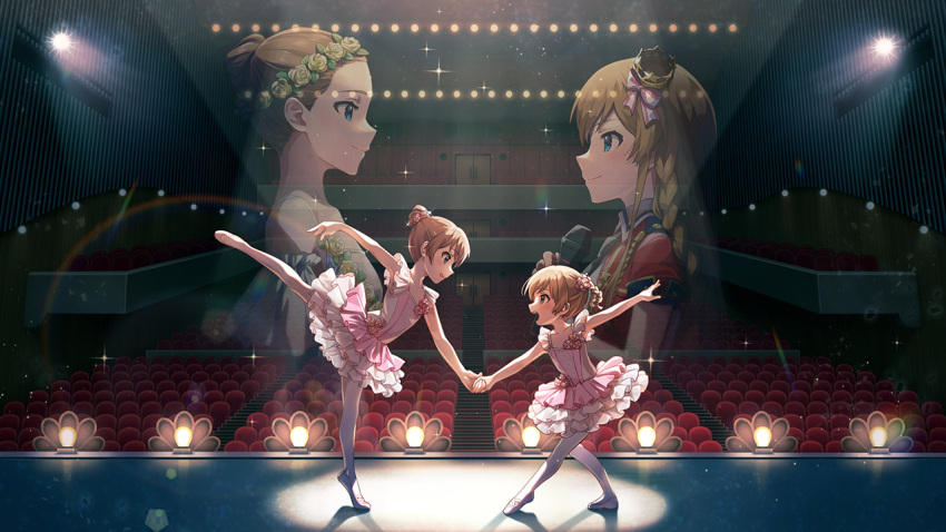 Safebooru - 2girls aged down ballet blue eyes brown hair card ...