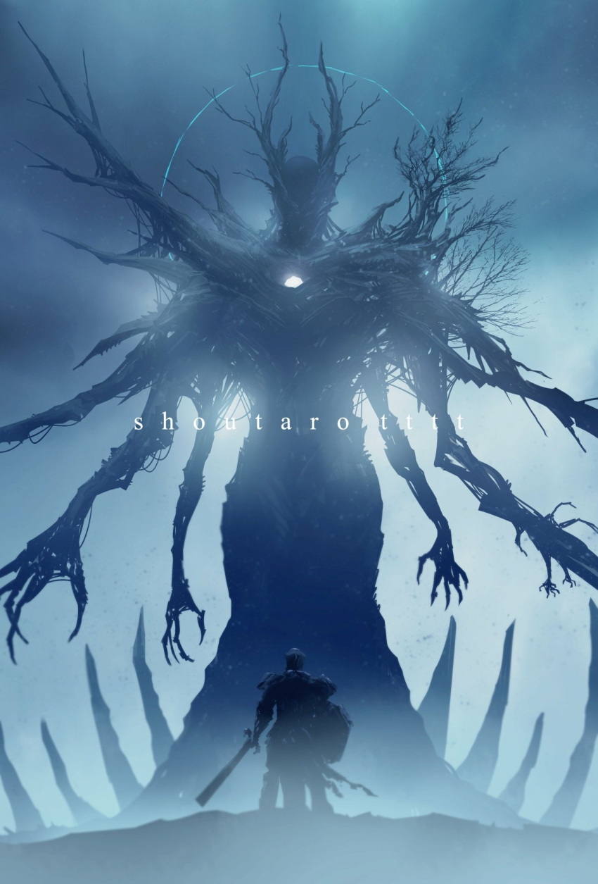 Safebooru - 1other ambiguous gender armor artist name backlighting commentary request extra arms ...