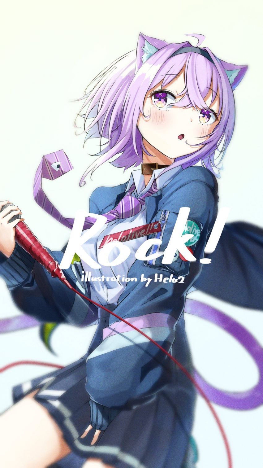 Safebooru - 1girl animal ears cat ears highres holding holding microphone hololive hz (helu 2 ...