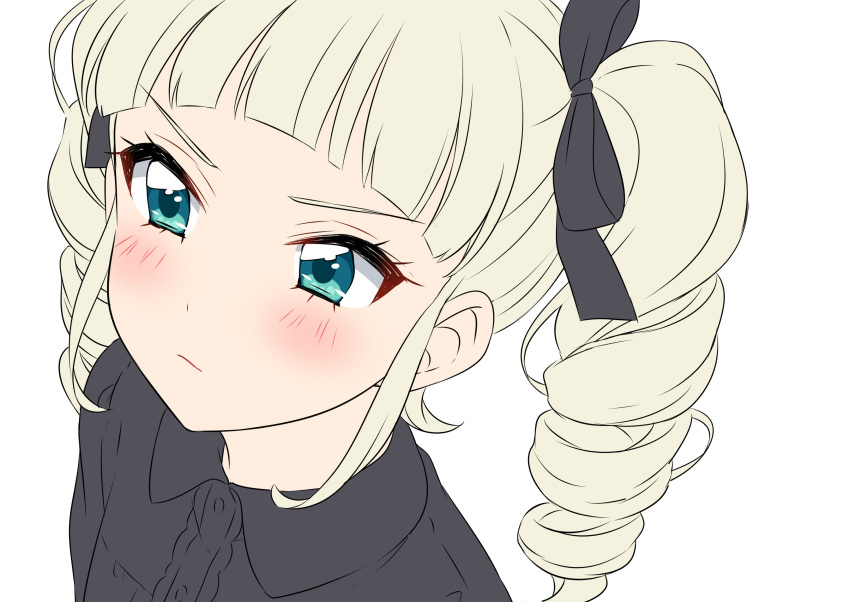 Safebooru - 1girl absurdres aikatsu! aikatsu! (series) black ribbon black shirt blonde hair blue ...