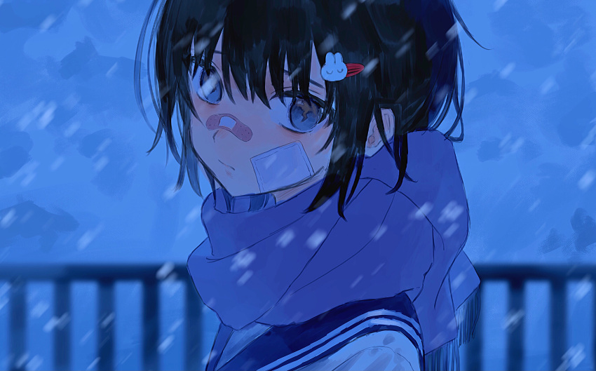 Safebooru - 1girl absurdres bandage on face bandages bandaid bandaid on nose bangs black hair ...