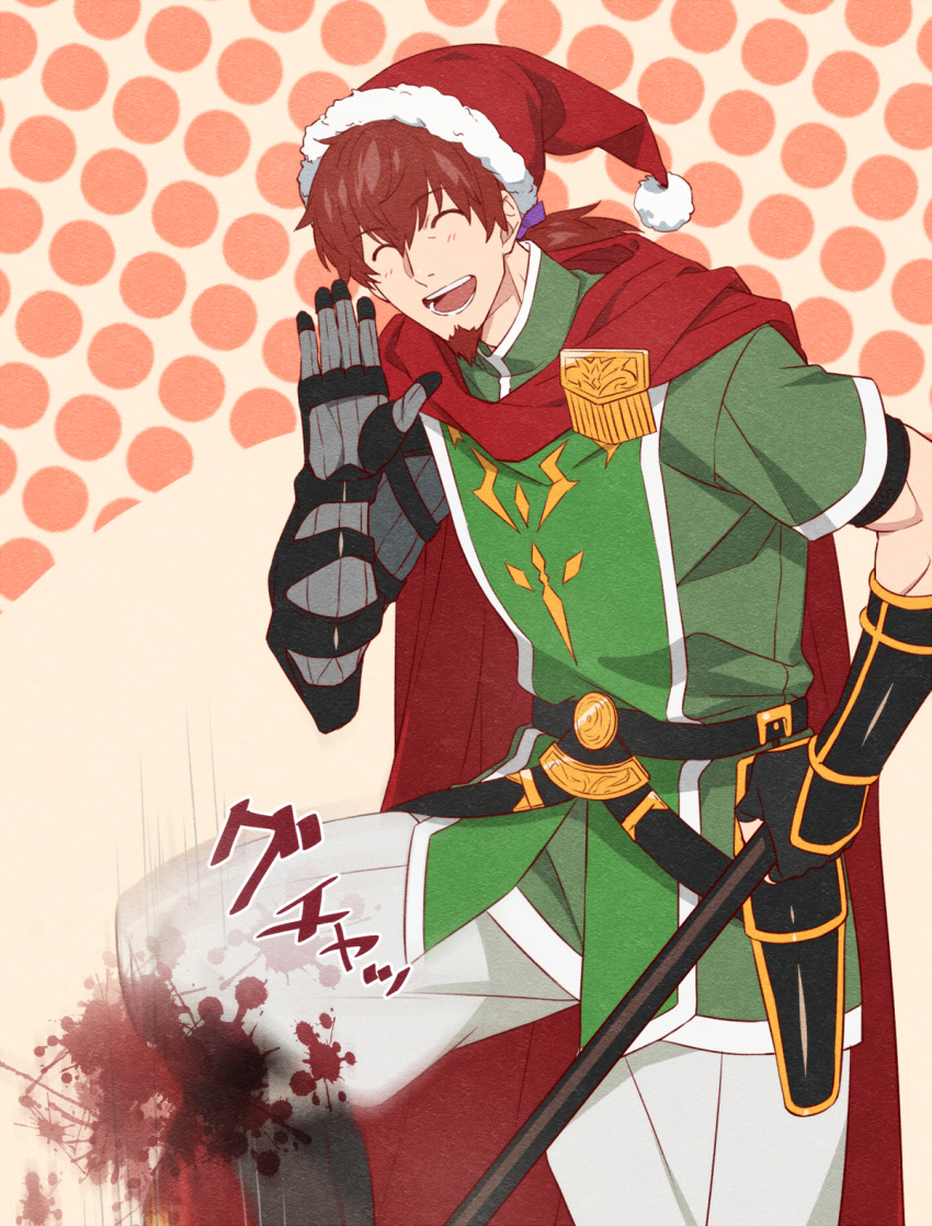 Safebooru - 1boy ^ ^ alternate costume blood brown eyes brown hair cape ...