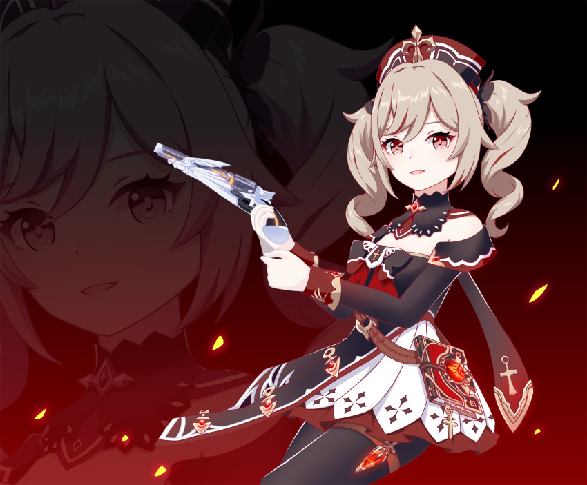 Safebooru - 1girl alternate color alternate eye color barbara (genshin impact) black legwear ...