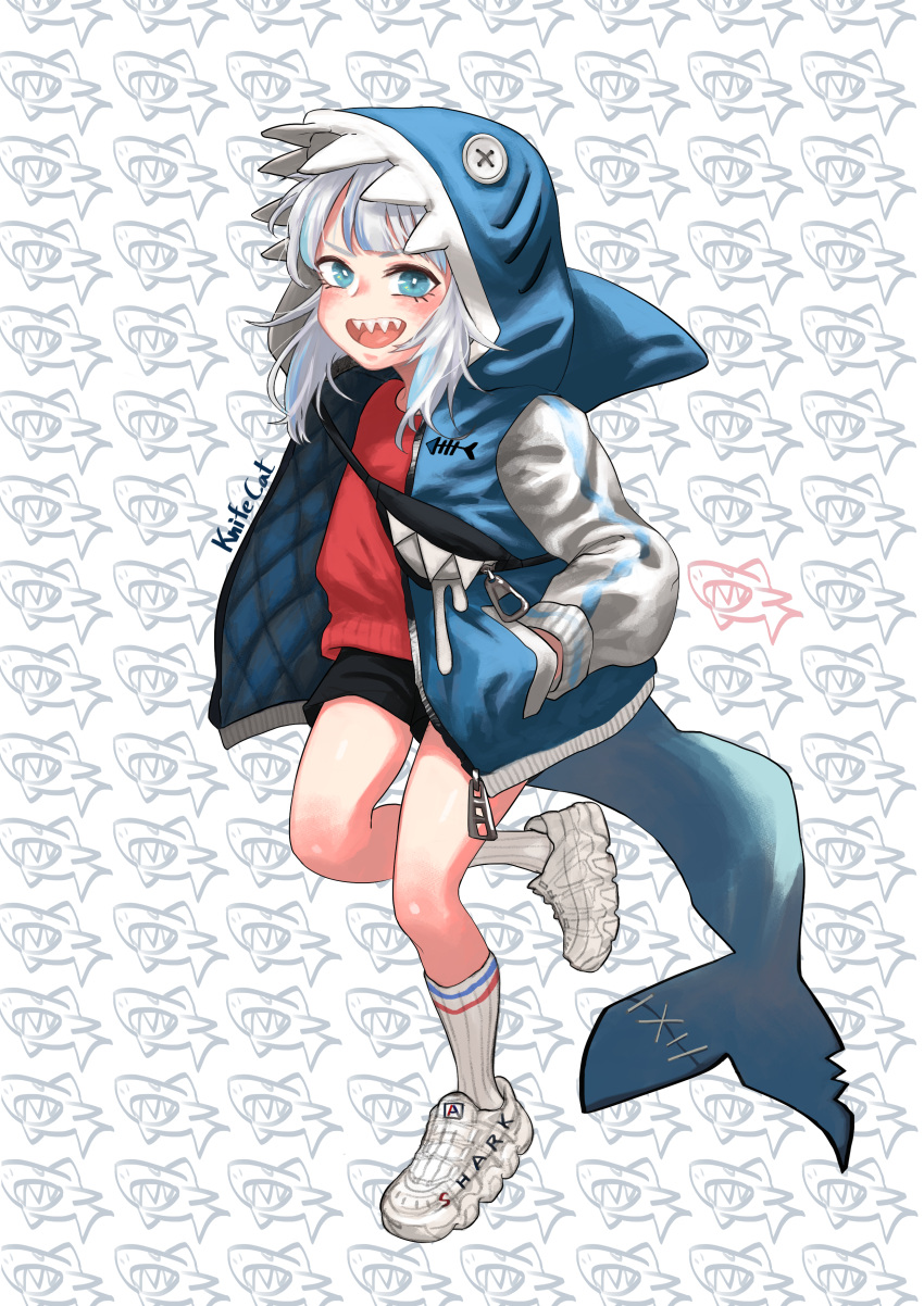 Safebooru - 1girl absurdres adapted costume alternate costume animal hood black shorts blue eyes ...