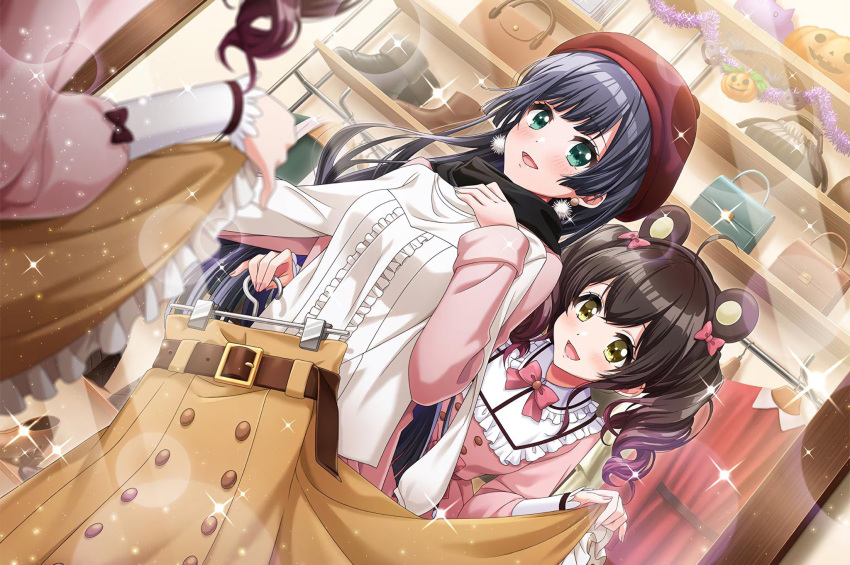 Safebooru - 2girls blush d4dj dress long hair purple hair smile togetsu rei violet eyes | 3291553