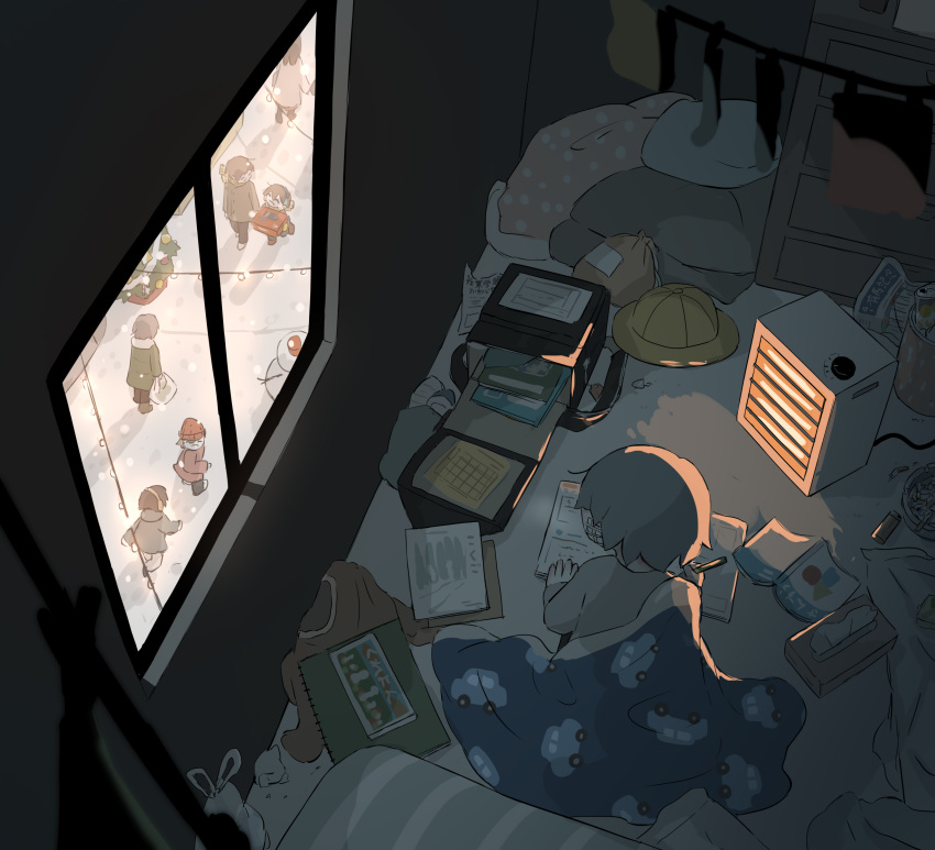 Safebooru - 1boy absurdres avogado6 backpack bag child from above grey ...