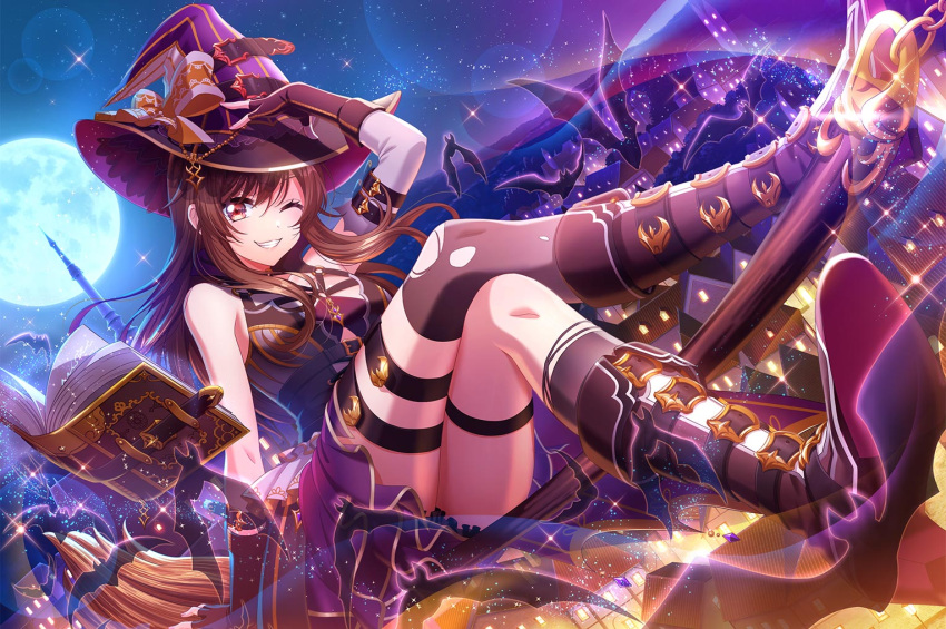 Safebooru - brown eyes brown hair d4dj dress halloween hat long hair smile yamate kyouko | 3297723