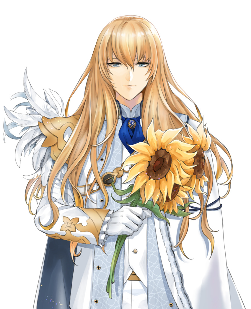 Safebooru - 1boy absurdres bangs bishounen blonde hair blue eyes blue neckwear cape character ...