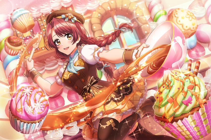 Safebooru - blush brown eyes brown hair d4dj dress kasuga haruna long hair smile twin braids ...