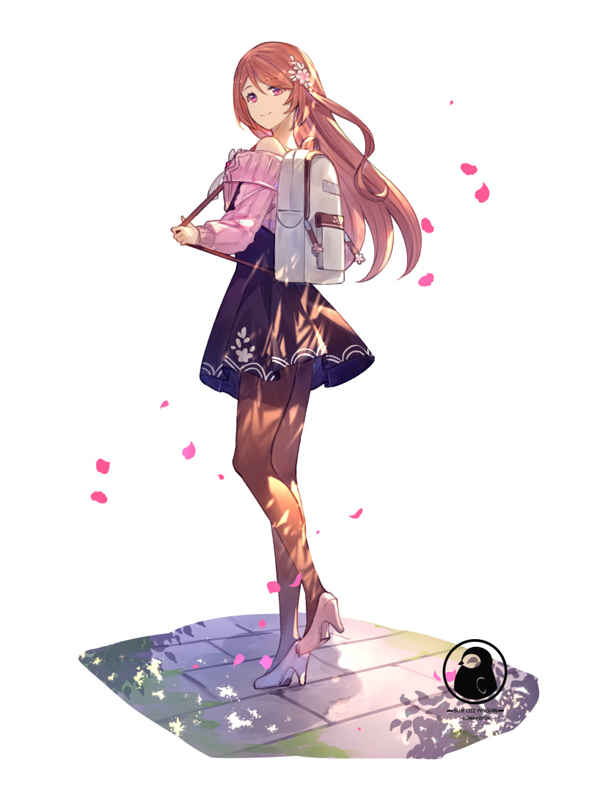 Safebooru - 1girl absurdres artist logo backpack bag bangs black skirt ...