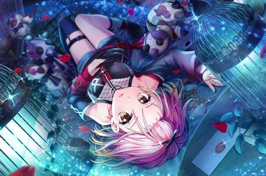 Safebooru - 1girl d4dj dress inuyose shinobu official art pink eyes pink hair short hair | 3309636