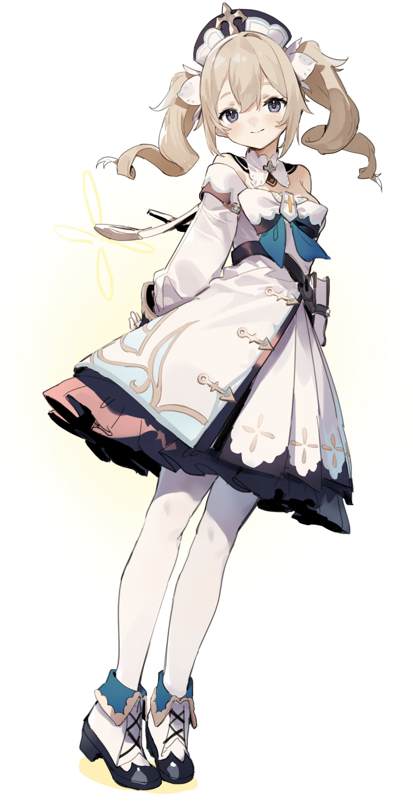 Safebooru - 1girl absurdres arms behind back bangs barbara (genshin impact) bare shoulders ...