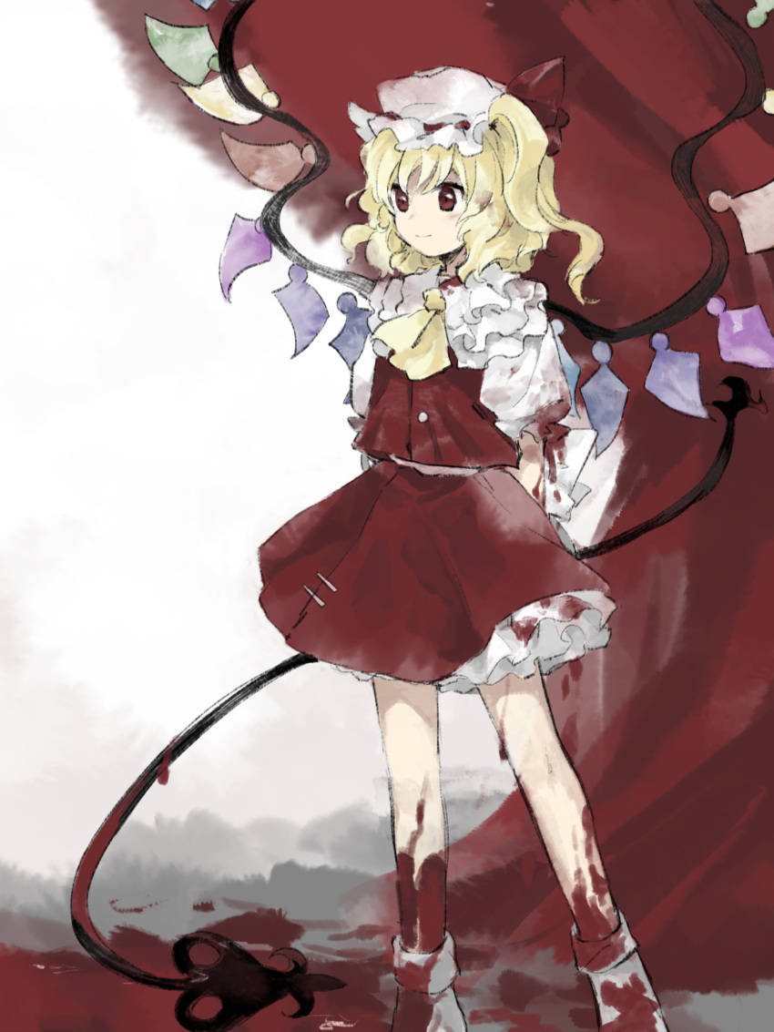 Safebooru - 1girl arms behind back ascot bangs blonde hair blood blood ...