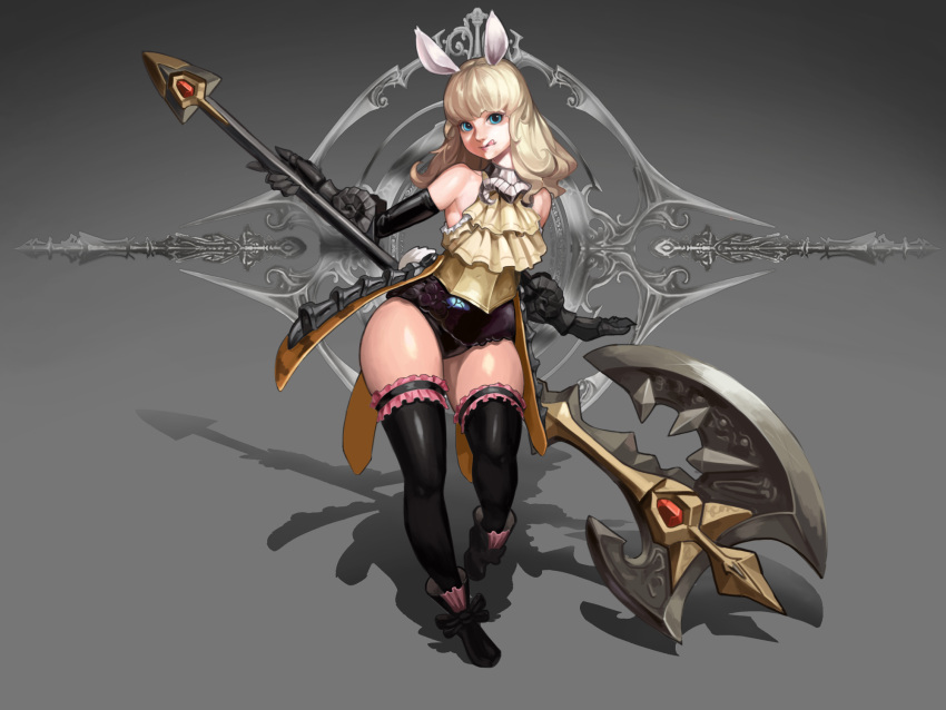 Safebooru - 1girl :p animal ears armor artist request axe bare shoulders berserker (tera online ...