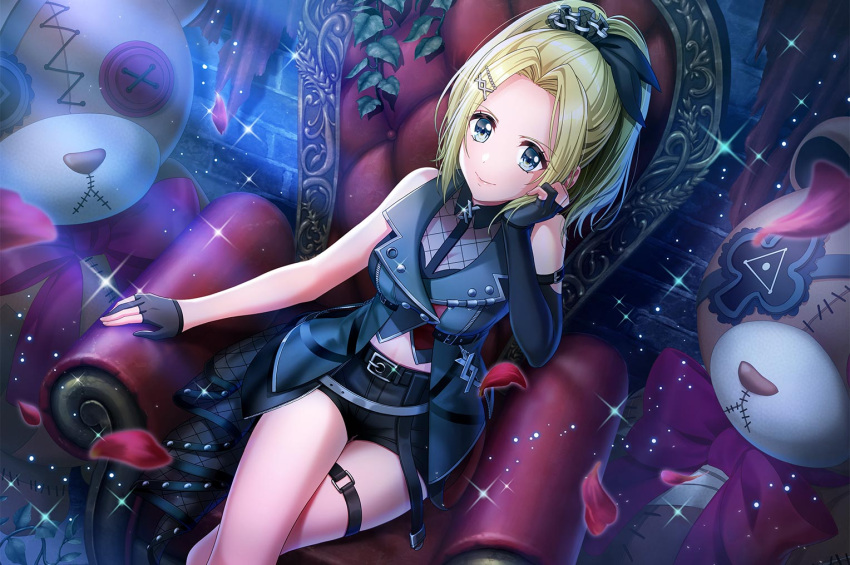 Safebooru - 1girl blonde hair blue eyes blush d4dj dress long hair sasago jennifer yuka smile ...