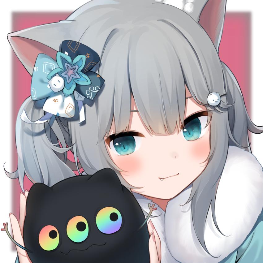 Safebooru - 1girl amashiro natsuki animal ears aqua eyes bangs blue eyes blush bow cat ears cat ...