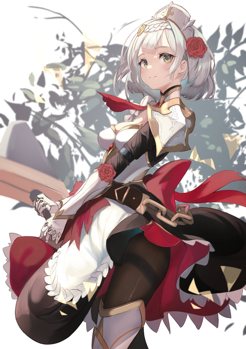 Safebooru - 1girl absurdres apron armor armored dress bangs black legwear braid braided bangs ...