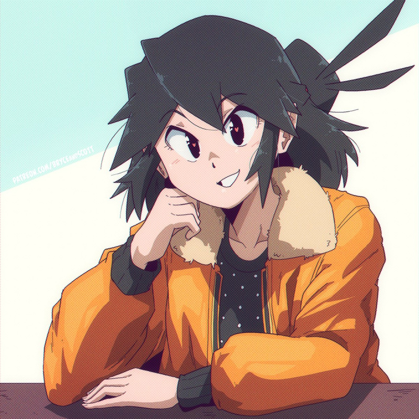 Safebooru - 1girl black eyes black hair black shirt eyebrows visible ...