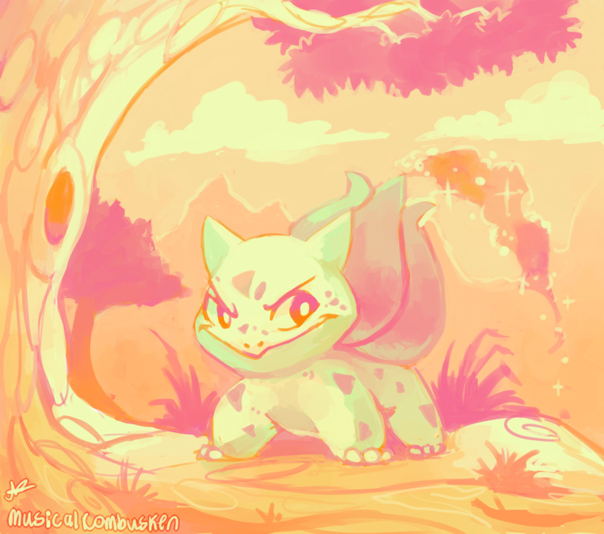 Safebooru - bulbasaur closed mouth clouds cloudy sky commentary ...