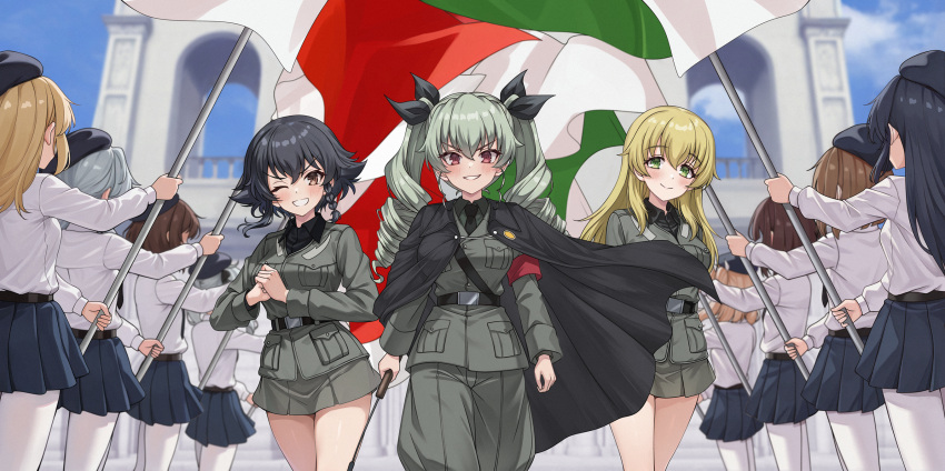 Safebooru - 6+girls aadka5 anchovy (girls und panzer) anzio military ...