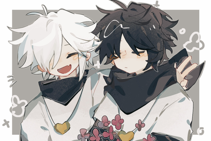 Safebooru - 2boys 6353668259 :d ^ ^ ahoge alternate universe antenna ...
