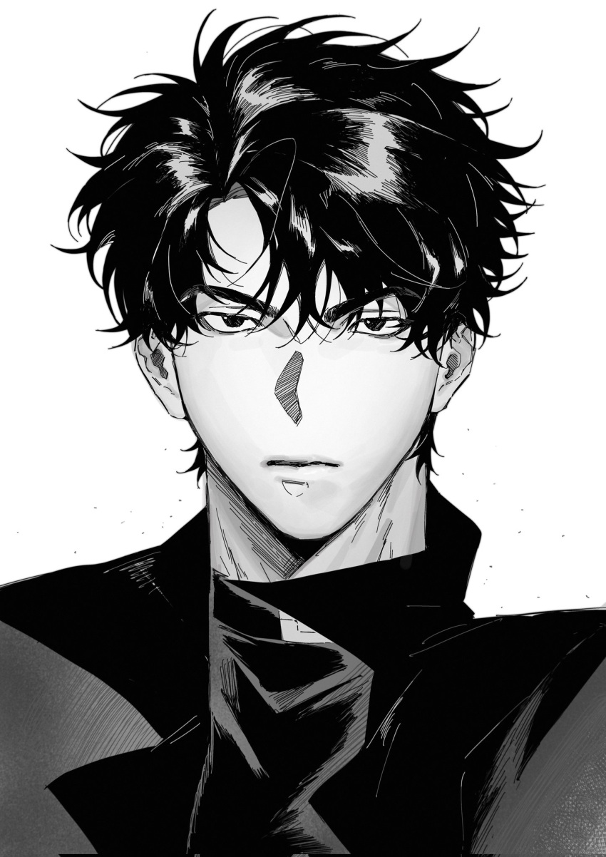 Safebooru - 1boy black coat black hair black shirt coat crew neck ...