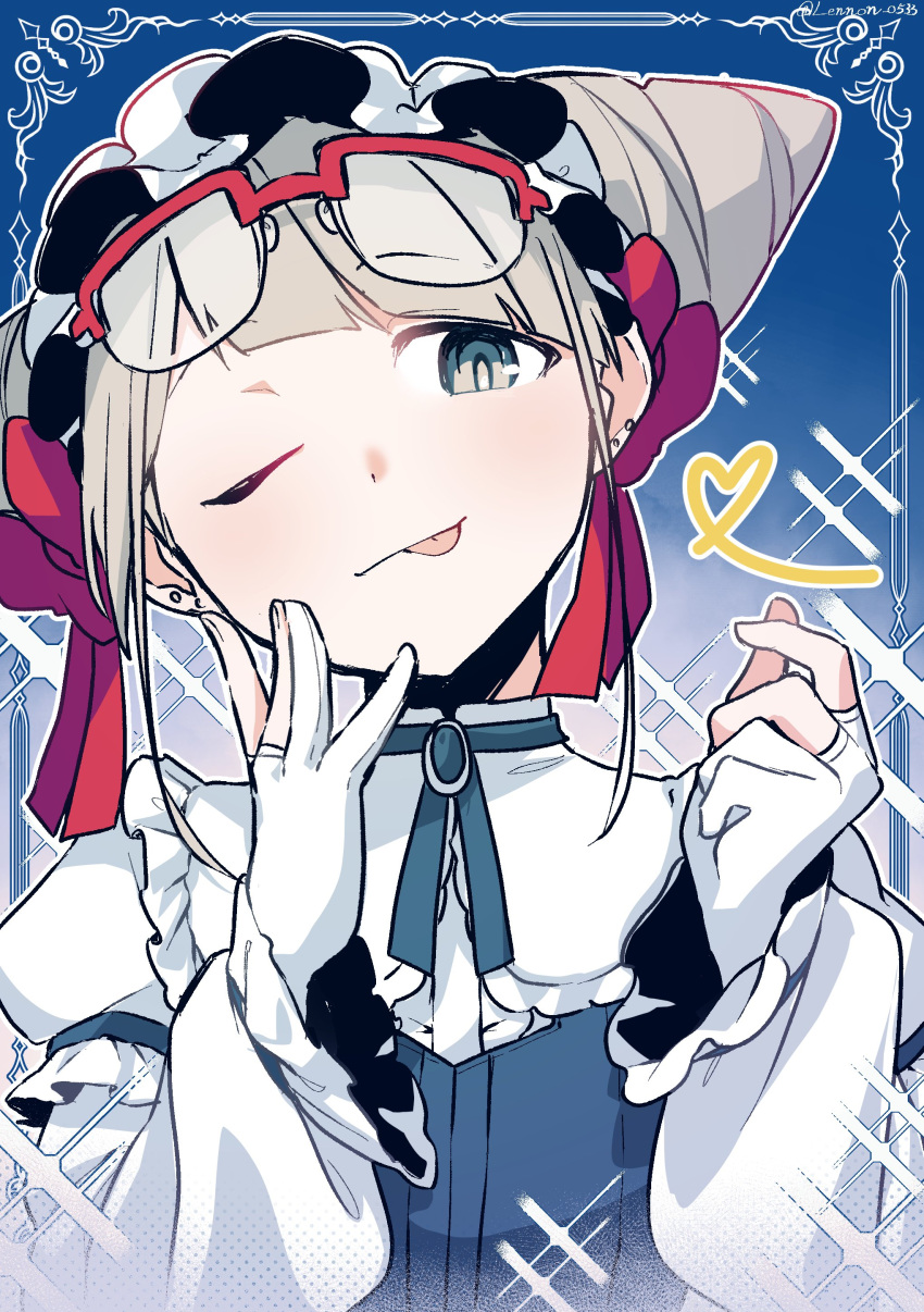 Safebooru - 1girl ;p absurdres blue ribbon cone hair bun double bun ...