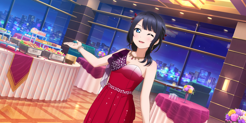 Safebooru - asaka karin blue eyes blue hair blush dress love live! school idol festival all ...