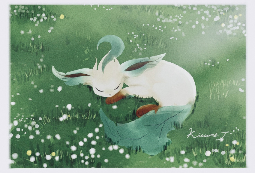 Safebooru - closed eyes commentary request gen 4 pokemon grass leafeon ...