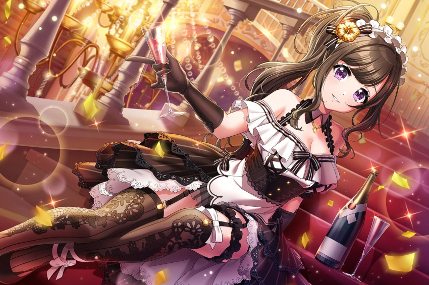 Safebooru - black hair blush d4dj dress long hair mizushima marika side ponytail violet eyes ...