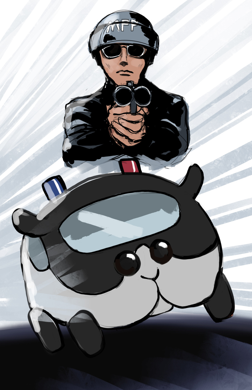 Safebooru - 1boy absurdres aiming at viewer black jacket closed mouth ...