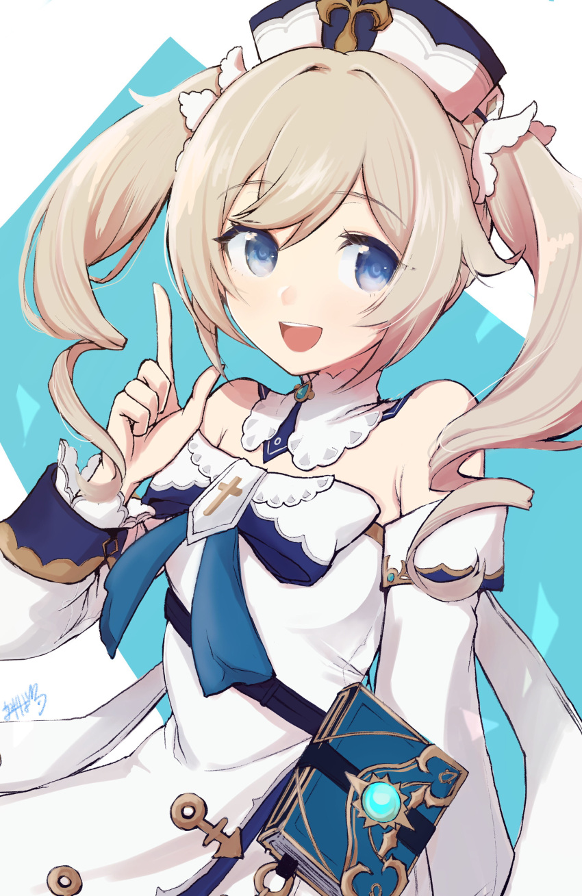 Safebooru - 1girl absurdres bangs barbara (genshin impact) bare shoulders blonde hair blue eyes ...