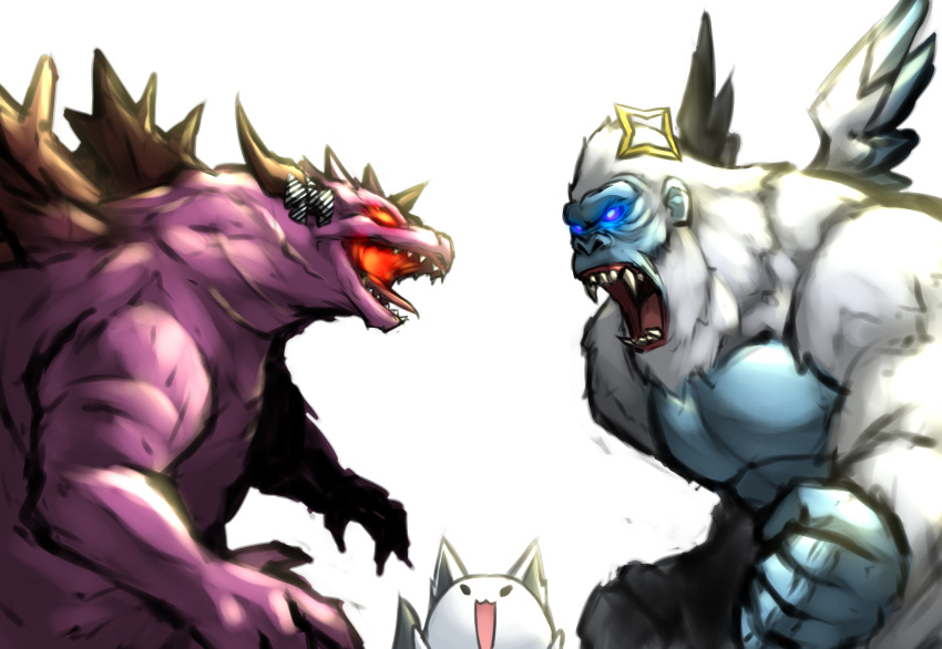 Safebooru - amane kanata bow fangs fubuzilla (shirakami fubuki) glowing ...