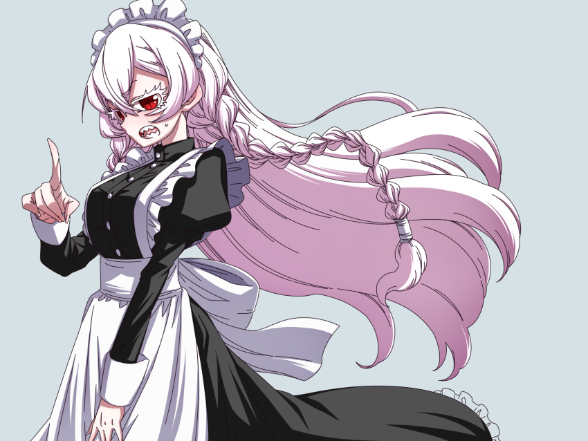 Safebooru - 1girl apron braid eyelashes hanya (hanya yashiki) highres ...