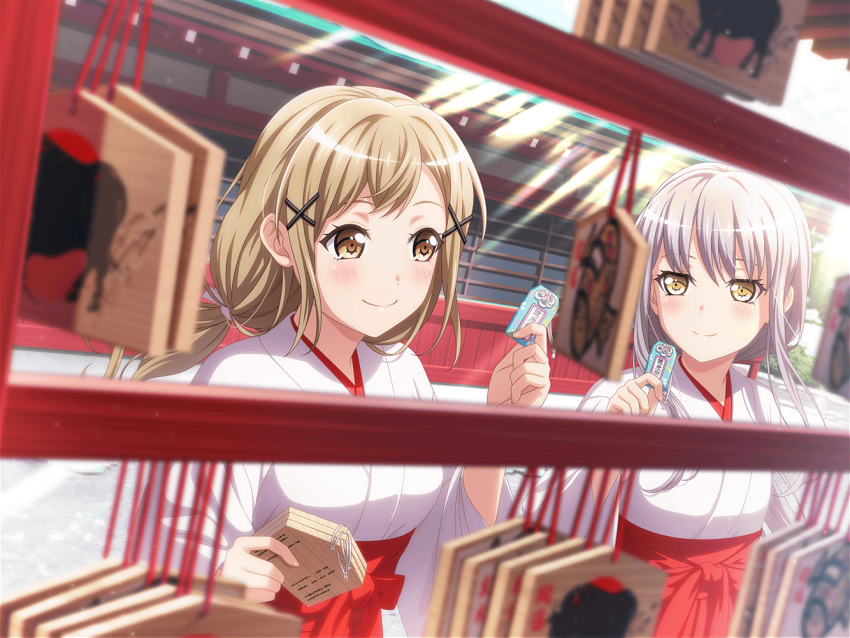 Safebooru - bang dream! blonde hair blush brown eyes dress ichigaya arisa long hair official art ...