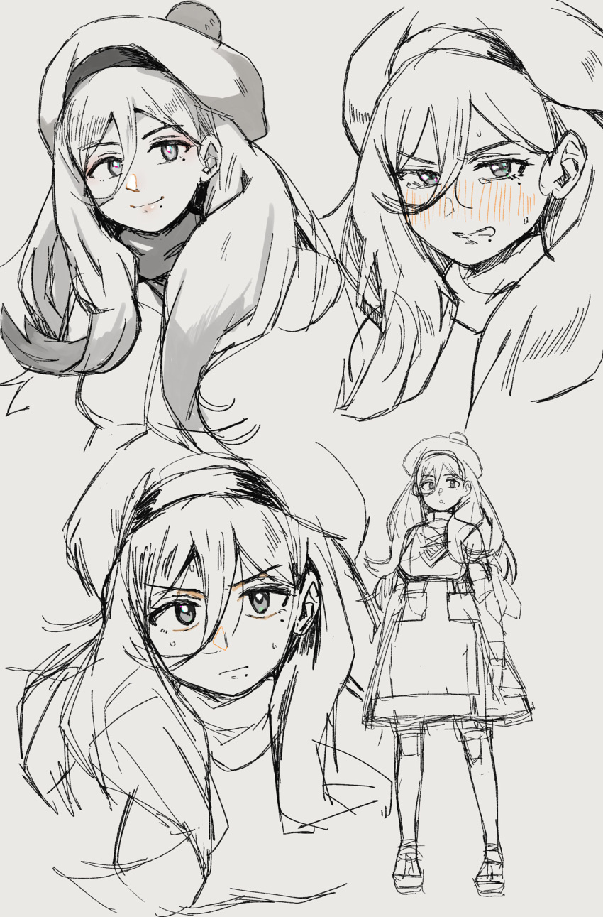 Safebooru 1girl Bangs Beret Blue Eyes Blush Breasts Clenched Teeth 0502