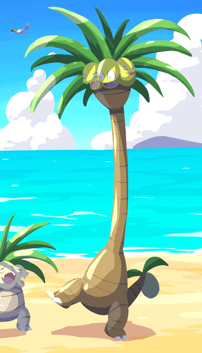 Safebooru - absurdres alolan exeggutor alolan form claws clouds ...