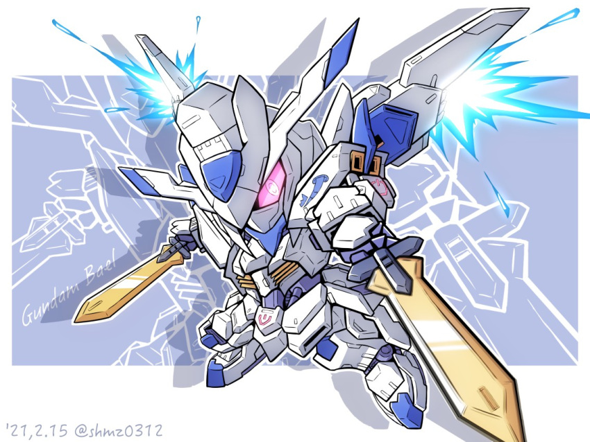 Safebooru - dual wielding glowing glowing eye gundam gundam bael gundam ...
