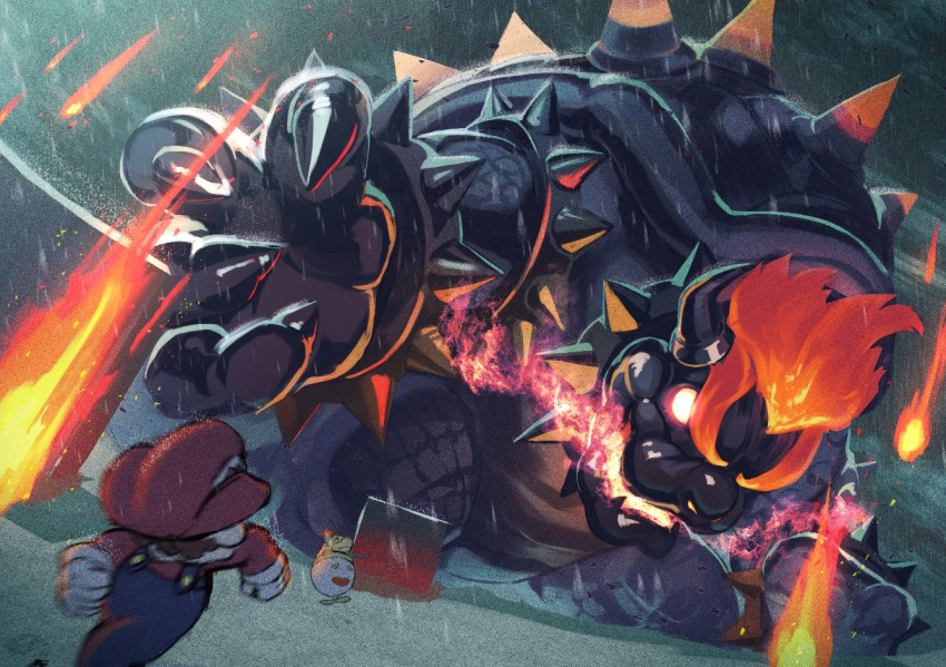 Safebooru - 3boys battle bowser bracelet breathing fire claws ...